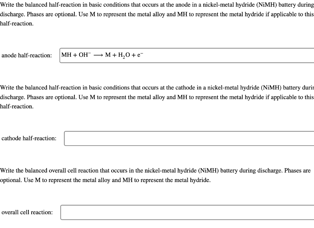 Solved Write the balanced half-reaction in basic conditions | Chegg.com