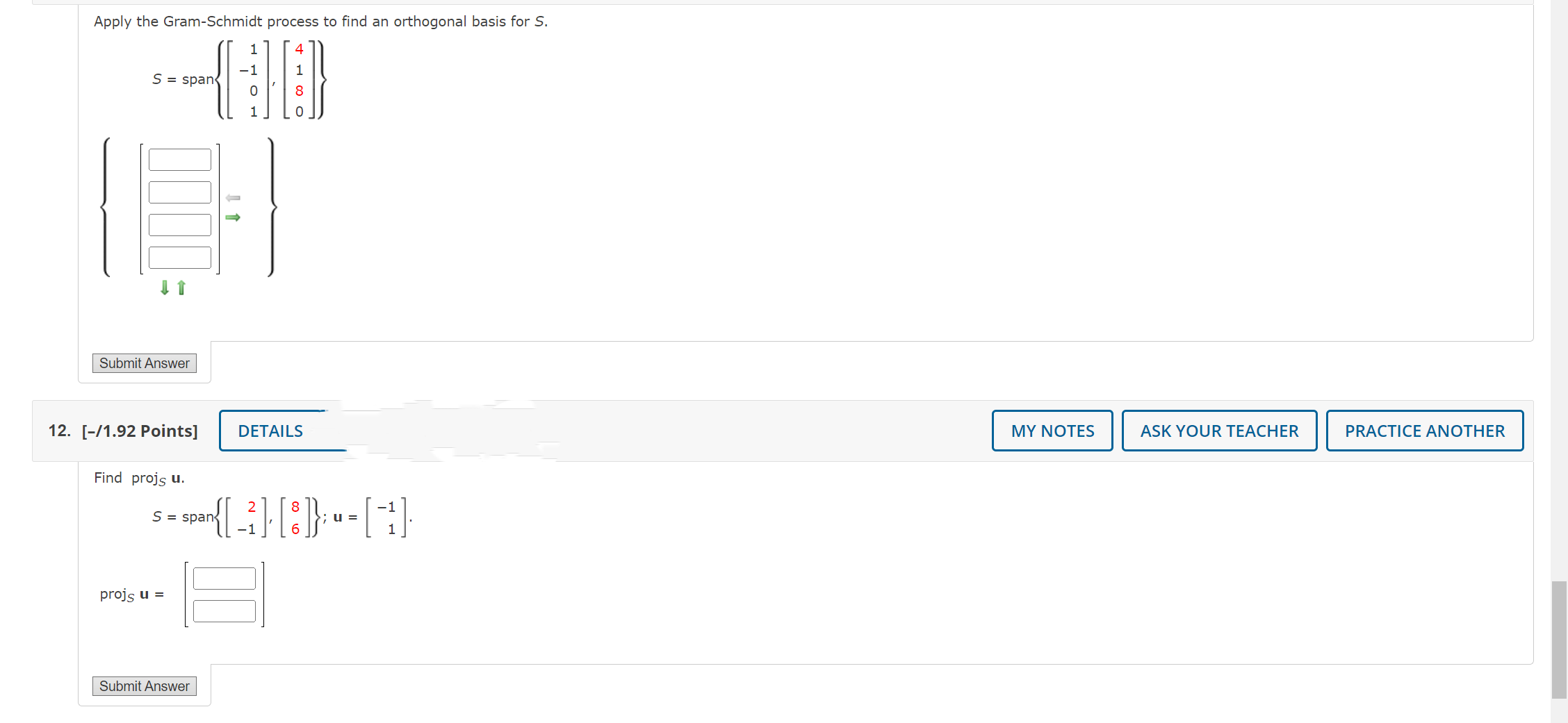 Solved Apply the Gram-Schmidt process to find an orthogonal | Chegg.com
