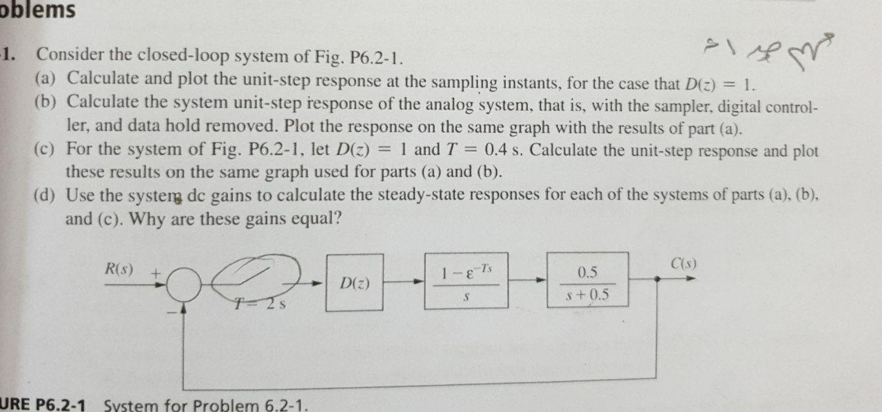Solved oblems -1. Consider the closed-loop system of Fig. | Chegg.com