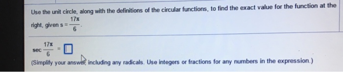 Solved Use the unit circle, along with the definitions of | Chegg.com