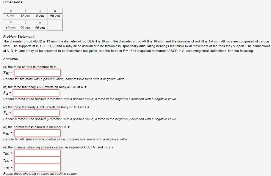 Solved Dimensions: Problem Statement: The diameter of rod | Chegg.com