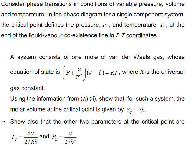 Solved Consider phase transitions in conditions of variable | Chegg.com