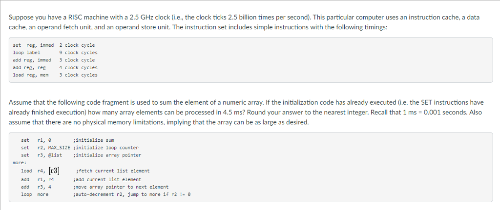 Solved Suppose you have a RISC machine with a 2.5 GHz clock | Chegg.com
