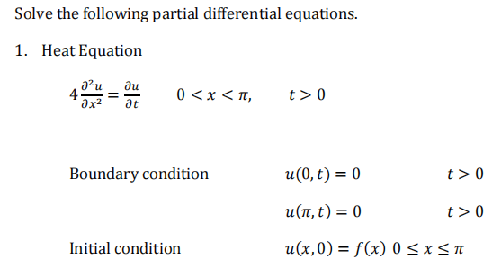 Solved Solve the following partial differential equations. | Chegg.com