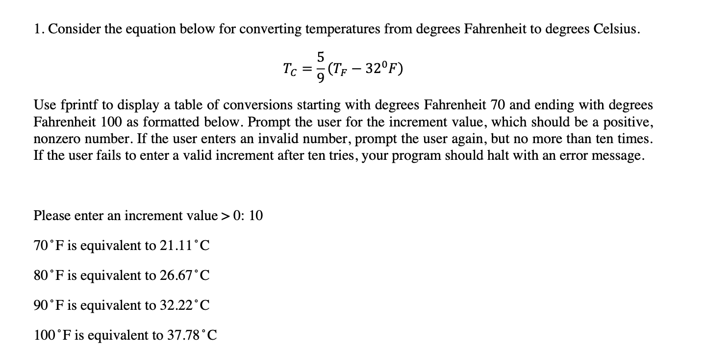 Solved 1. Consider the equation below for converting | Chegg.com