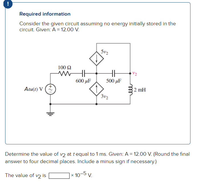 Solved !Required informationConsider the given circuit | Chegg.com