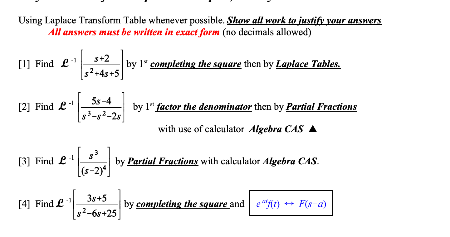 Solved Using Laplace Transform Table whenever possible. Show | Chegg.com