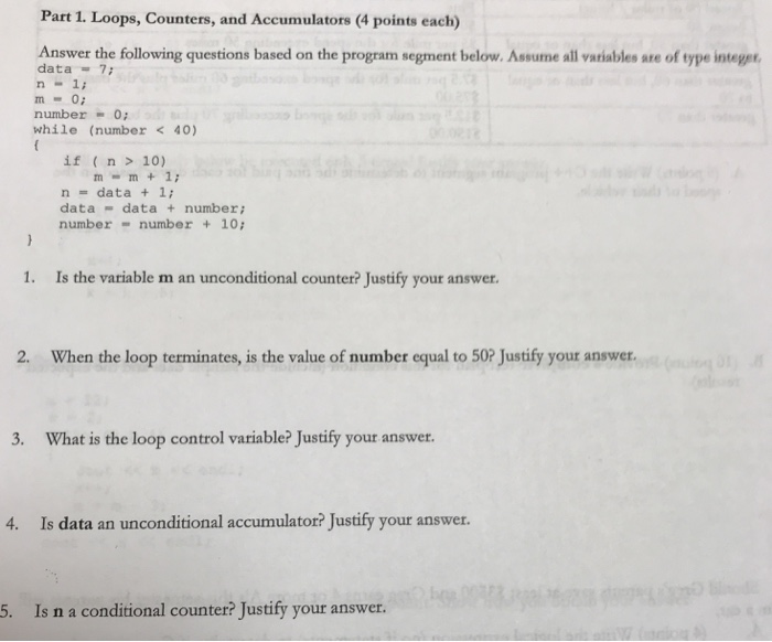Solved Part 1. Loops, Counters, and Accumulators (4 points | Chegg.com