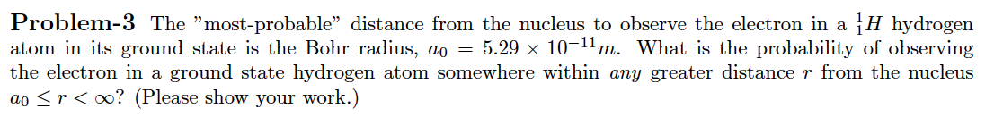 Solved Problem-3 The "most-probable” distance from the | Chegg.com