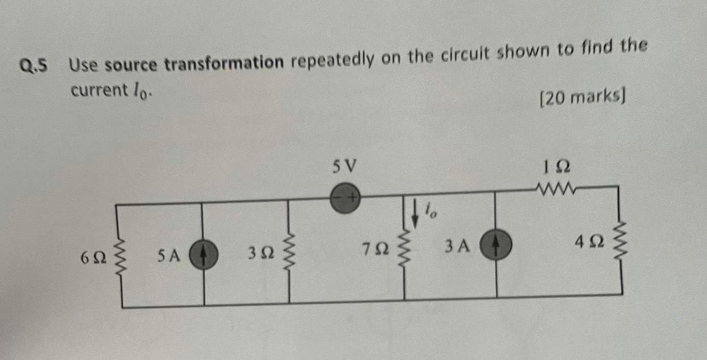 Solved Q.4 In the circuit shown, use the mesh-current method | Chegg.com
