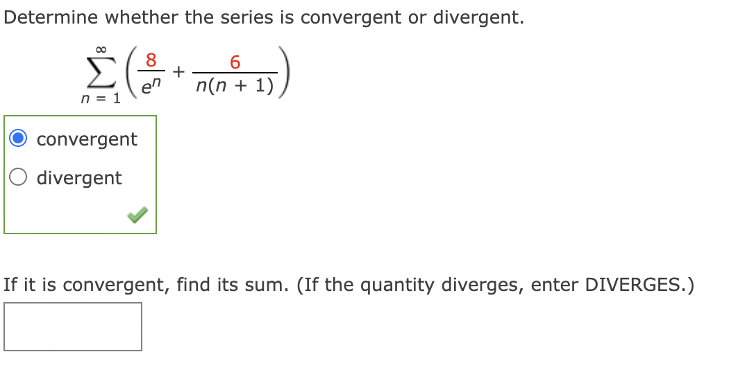 Solved ∑n=5∞n2−12 convergent divergent If it is convergent, | Chegg.com