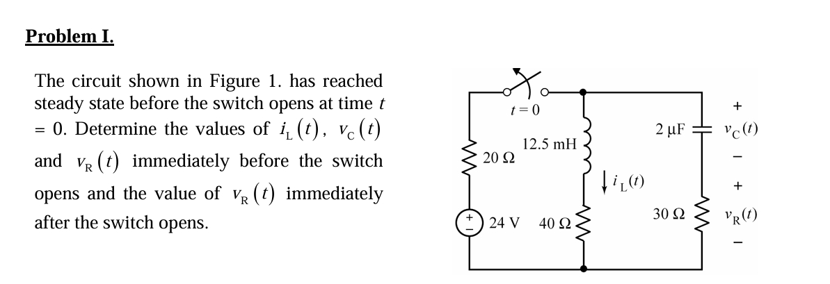 Solved Problem I.The circuit shown in Figure 1. ﻿has | Chegg.com