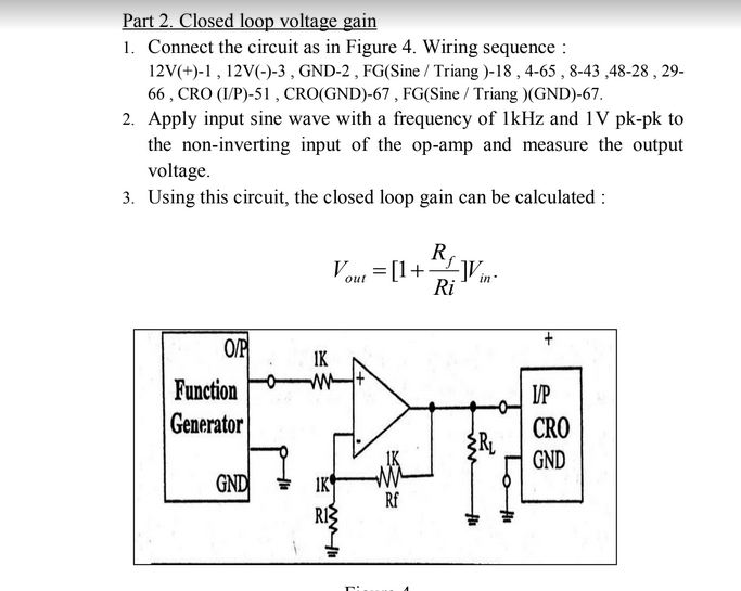 Solved Figure 2. 4. Procedure Part 1. Open loop voltage gain | Chegg.com