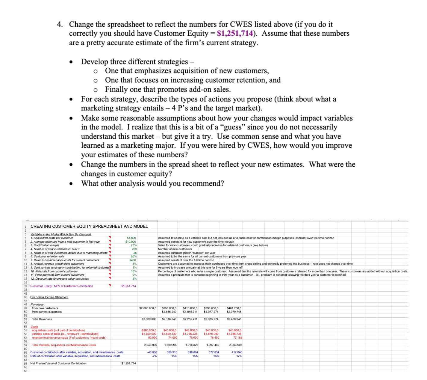 Solved ܚܙ ܢܬ ܢ ܬ ܟ ܟ CREATING CUSTOMER EQUITY SPREADSHEET | Chegg.com