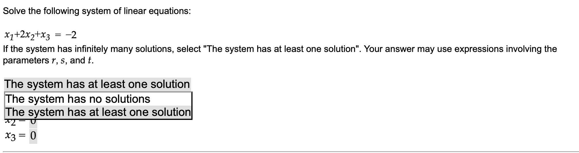 Solved Solve the following system of linear equations: | Chegg.com