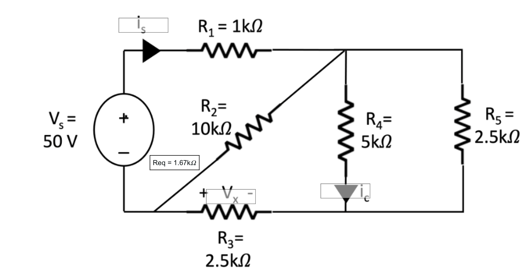 Solved Find the equivalent resistance (Req), the voltage | Chegg.com