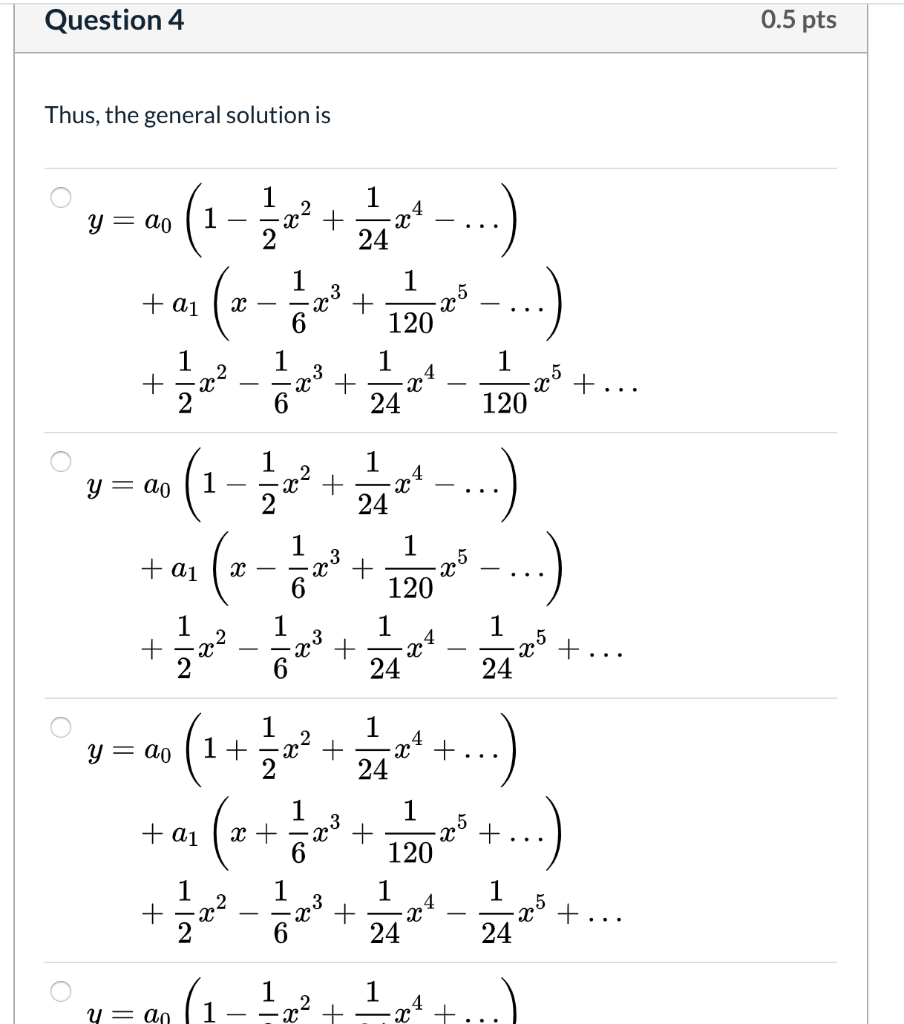 Solved Find a power series solution to the ODE 1 Y" + y = 1 | Chegg.com