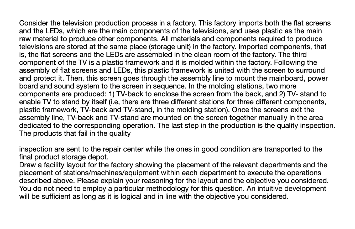 Solved Consider the television production process in a | Chegg.com