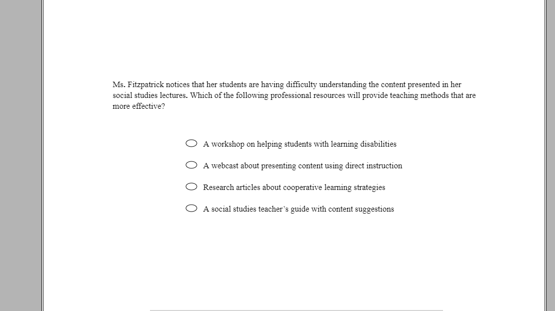 Solved Ms. Fitzpatrick notices that her students are having | Chegg.com