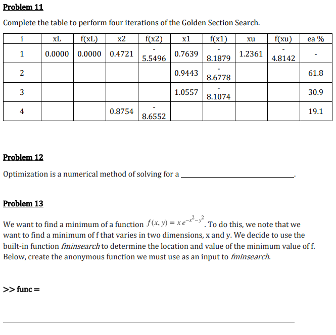 Solved Complete the table to perform four iterations of the | Chegg.com