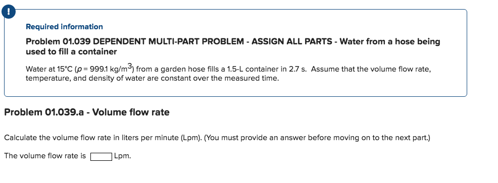 Solved Required information Problem 01.039 DEPENDENT | Chegg.com