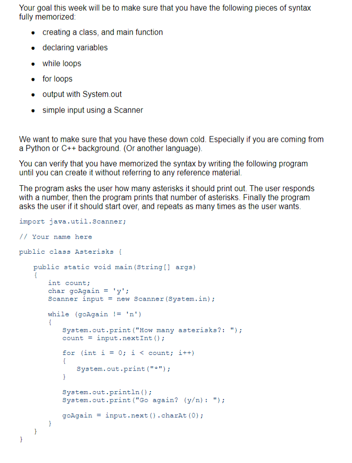 Solved Your goal this week will be to make sure that you | Chegg.com