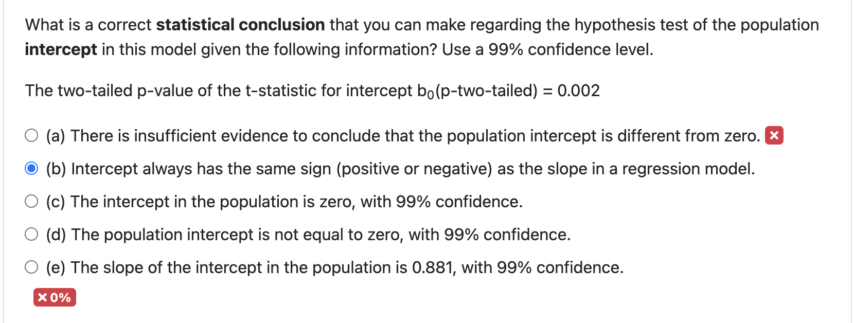 Solved What is a correct statistical conclusion that you can | Chegg.com