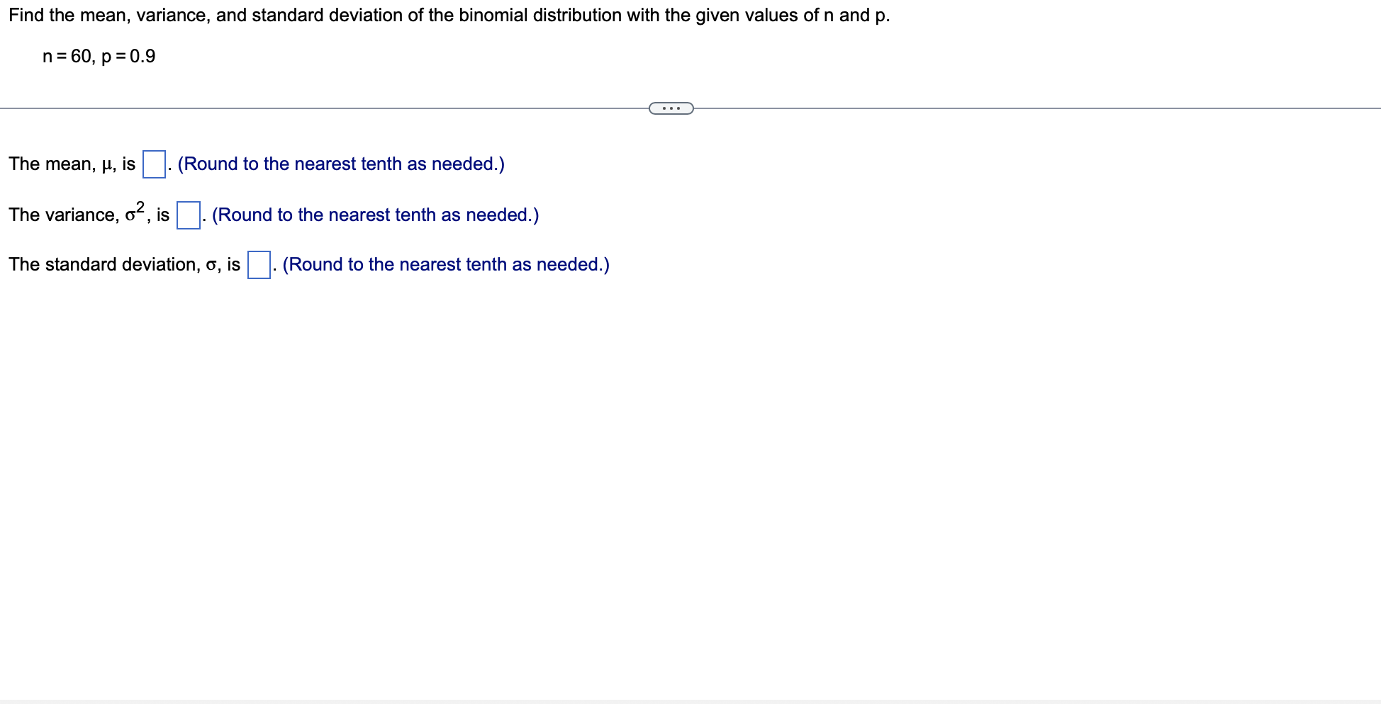 Solved Find the mean, variance, and standard deviation of | Chegg.com