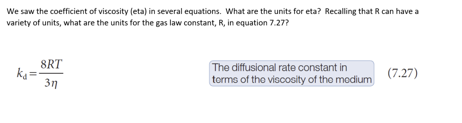 Solved We Saw The Coefficient Of Viscosity Eta In Several