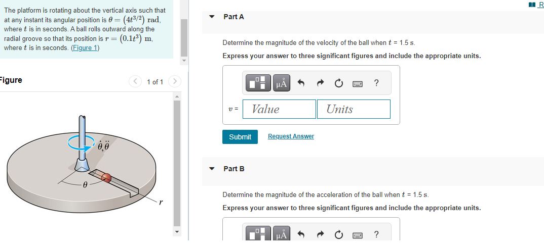 Solved The platform is rotating about the vertical axis such | Chegg.com