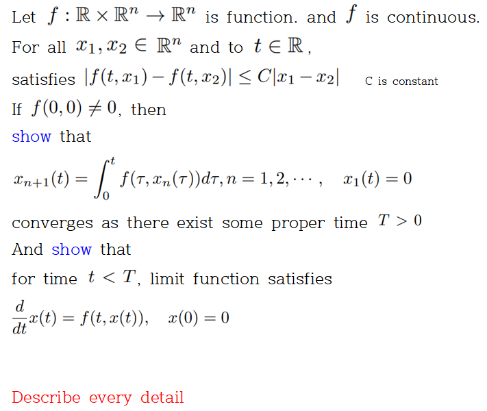 Solved n Let f: RxR” + R" is function, and f is continuous. | Chegg.com
