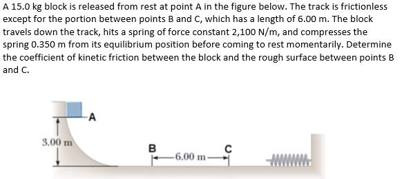 Solved A 15.0 kg block is released from rest at point A in | Chegg.com