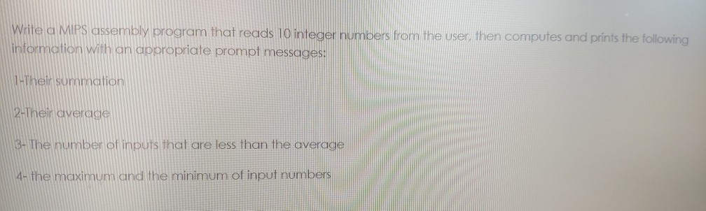 Solved Write a MPs assembly program that reads 10 integer | Chegg.com