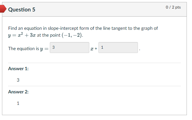 Solved Find an equation in slope-intercept form of the line | Chegg.com