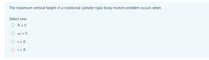 Solved The maximum vertical height in a rotational cylinder | Chegg.com