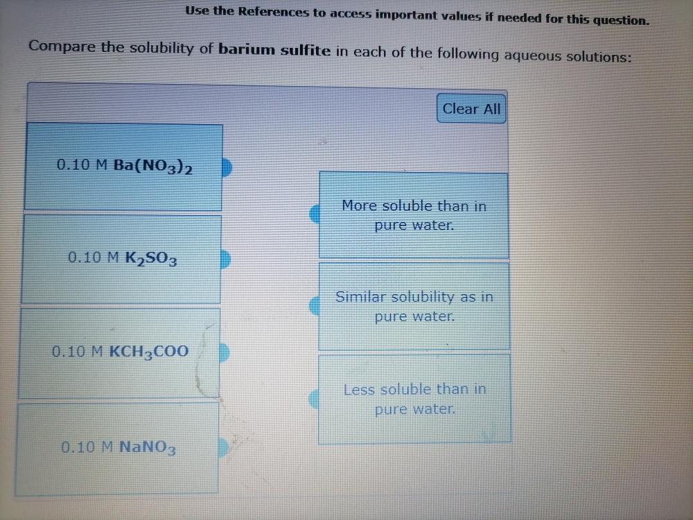 Solved Compare the solubility of barium sulfate in each of | Chegg.com