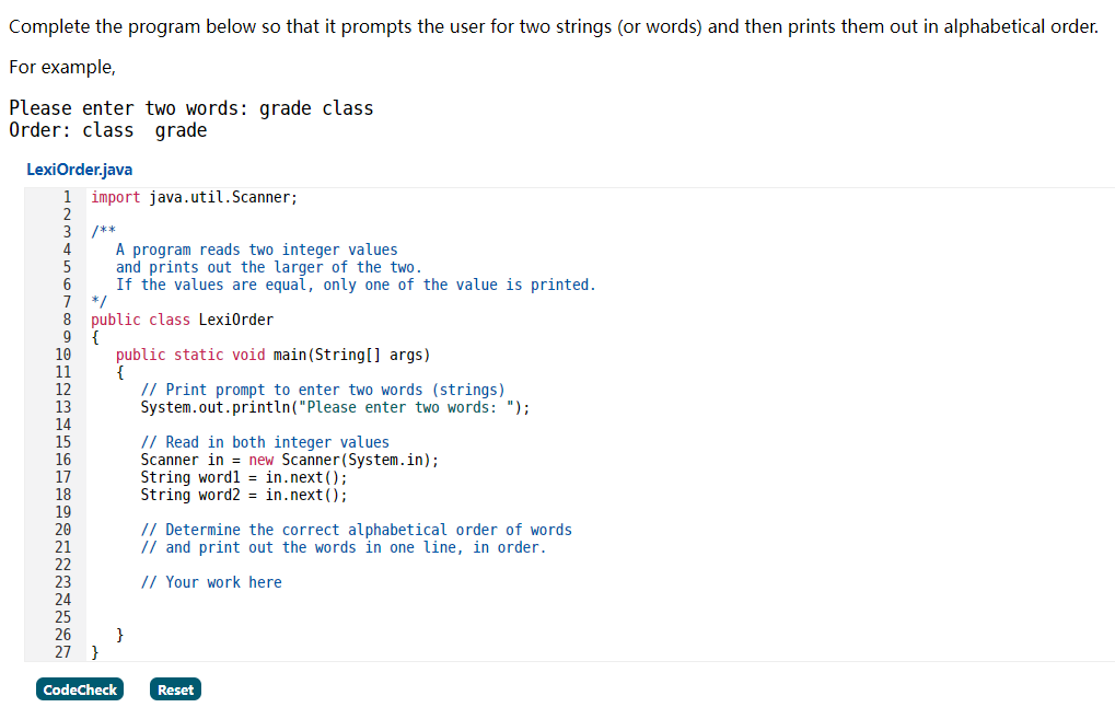 Solved Complete the program below so that it prompts the | Chegg.com