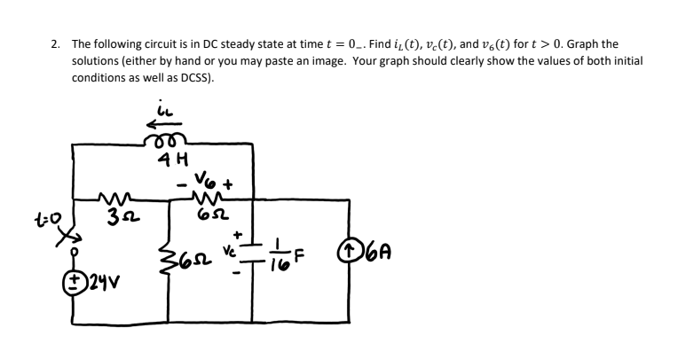 Solved The following circuit is in DC steady state at time | Chegg.com
