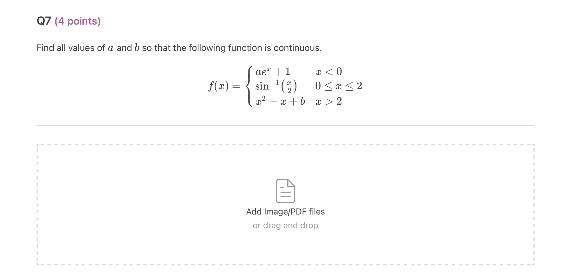 Solved Q7 (4 ﻿points)Find all values of a and b ﻿so that the | Chegg.com