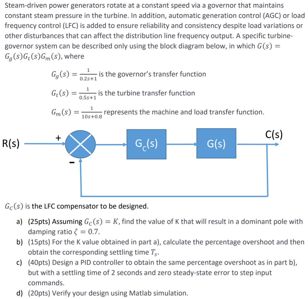 Solved Steam-driven power generators rotate at a constant | Chegg.com