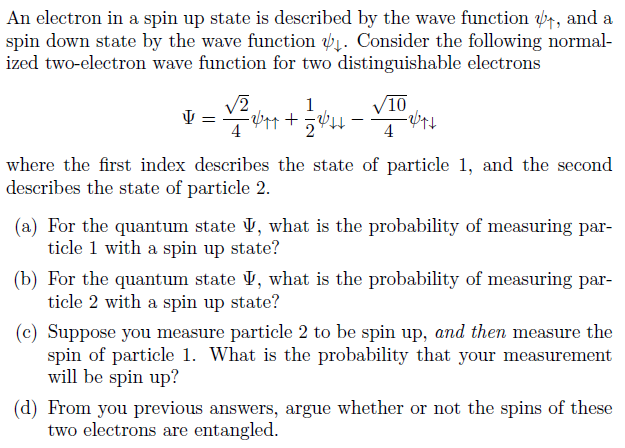 Solved An electron in a spin up state is described by the | Chegg.com