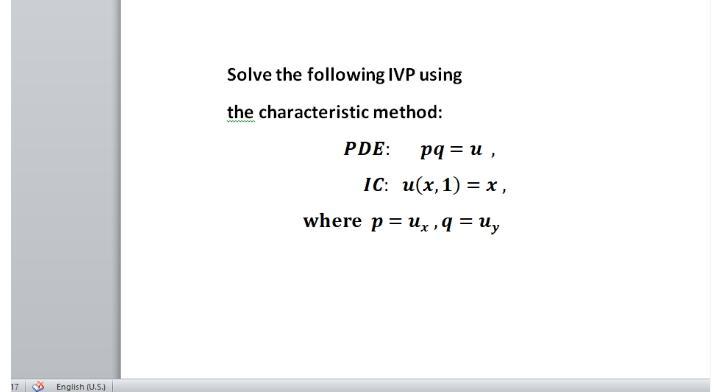 Solved Solve the following IVP using the characteristic | Chegg.com