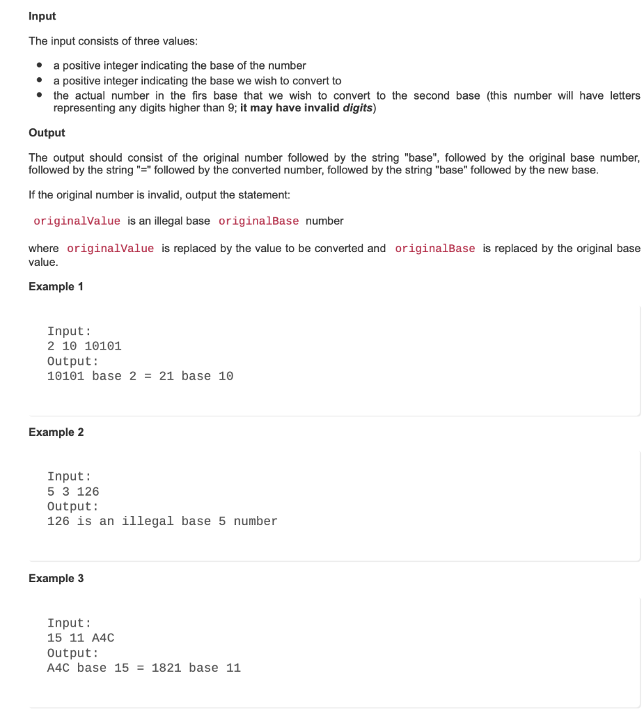 Solved Input The Input Consists Of Three Values A Positive 