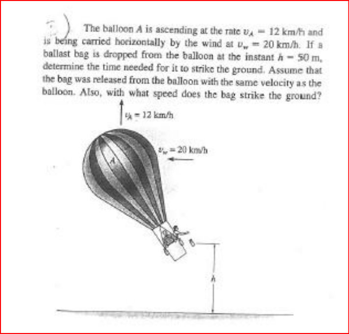 Solved The balloon A is ascending at the rate - 12 km/h and | Chegg.com