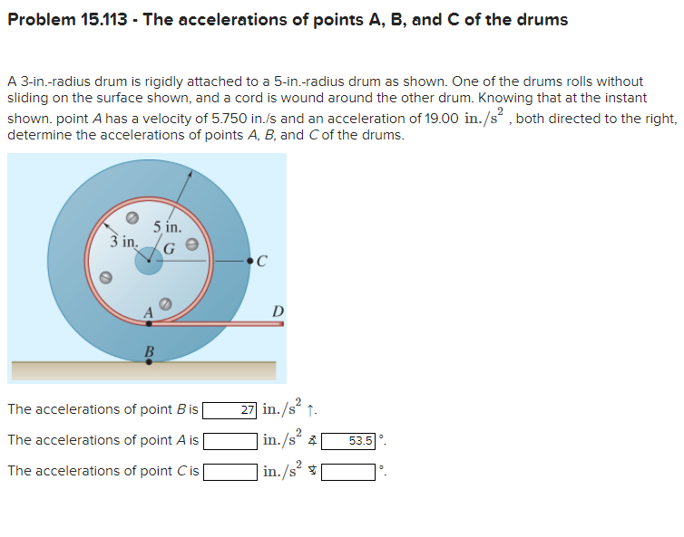 Solved Problem 15.113 - ﻿The accelerations of points A,B, | Chegg.com