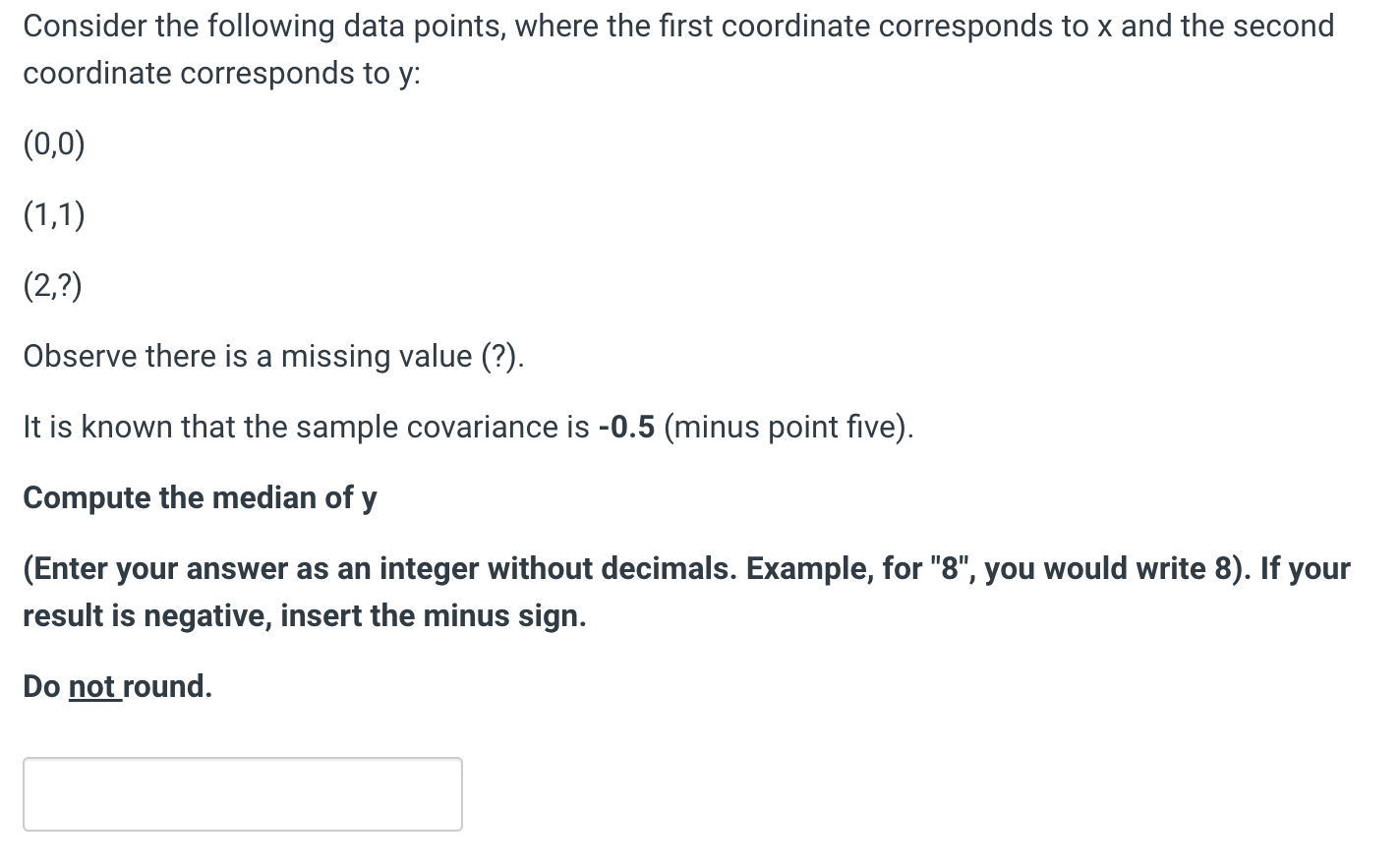 Solved Consider the following data points, where the first | Chegg.com