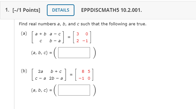 Solved 1. [-/1 Points] DETAILS EPPDISCMATH5 10.2.001. Find | Chegg.com