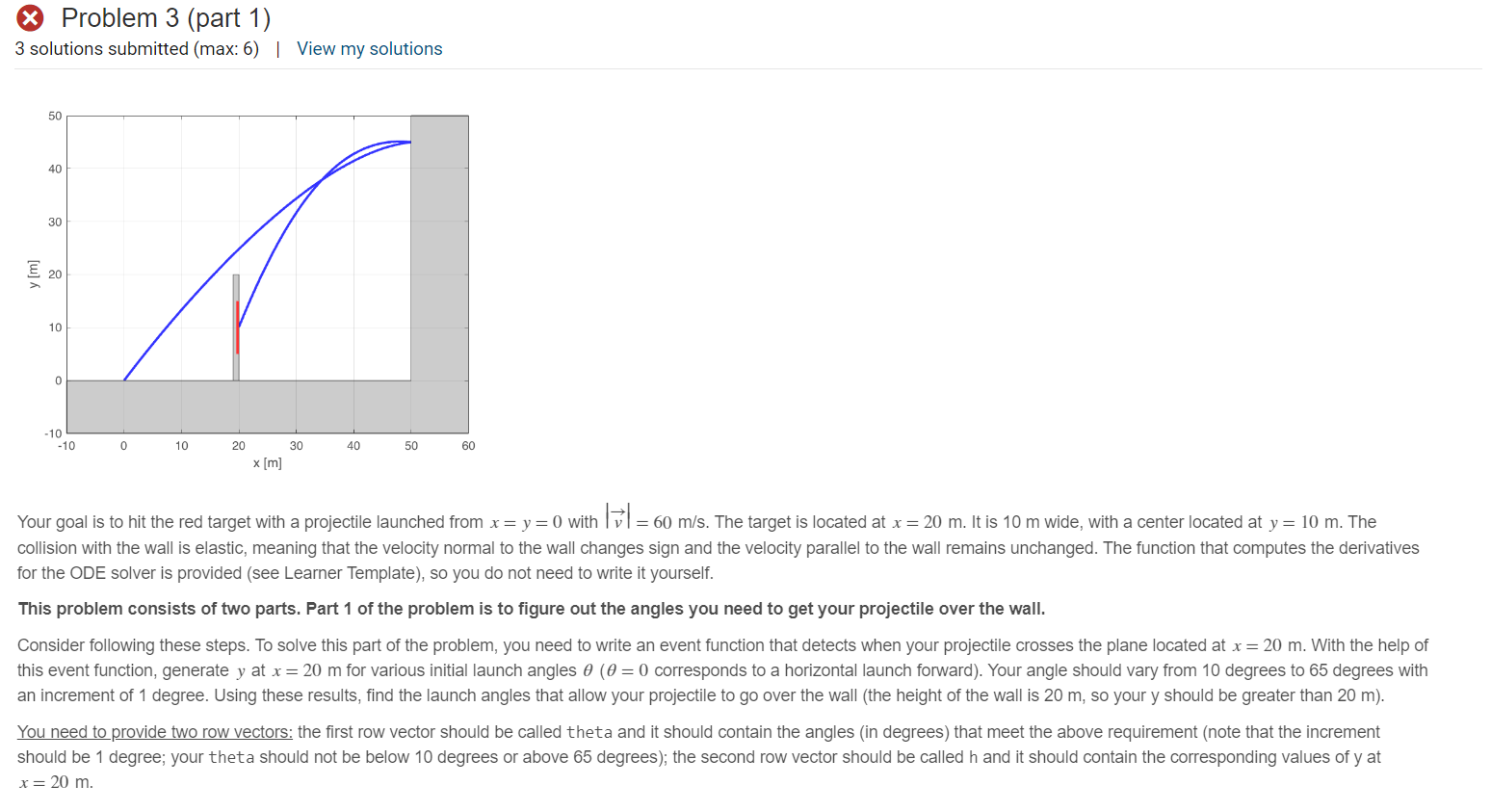 Your goal is to hit the red target with a projectile | Chegg.com