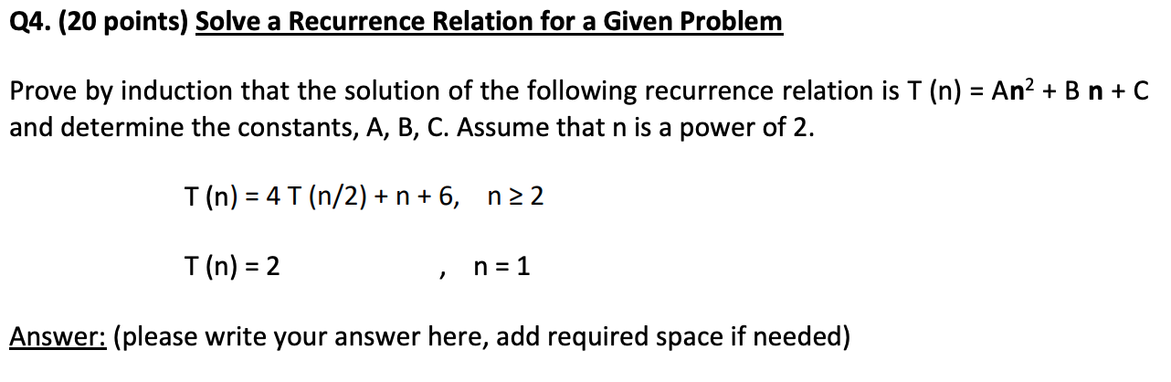 Solved Prove by induction that the solution of the following | Chegg.com