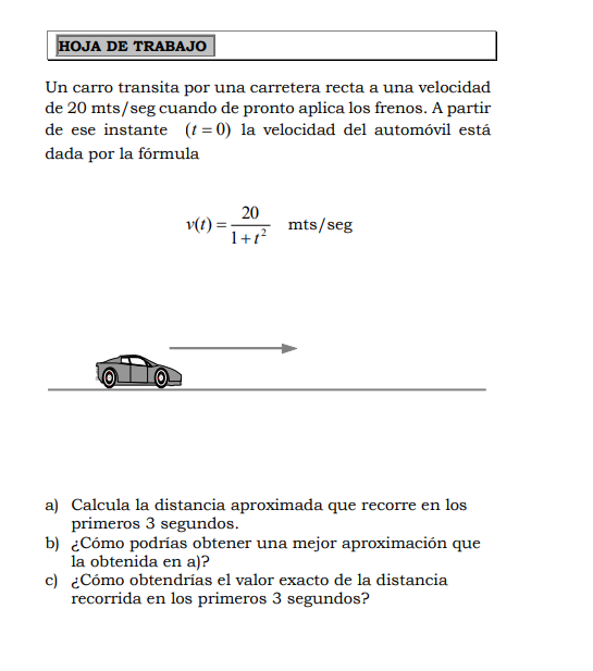 Solved Un carro transita por una carretera recta a una | Chegg.com